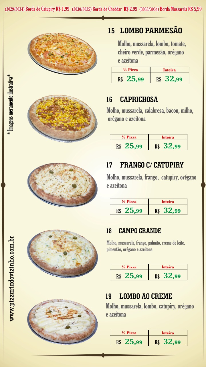 Cardápio - Sabores da Pizza a Pizzaria do Vizinho