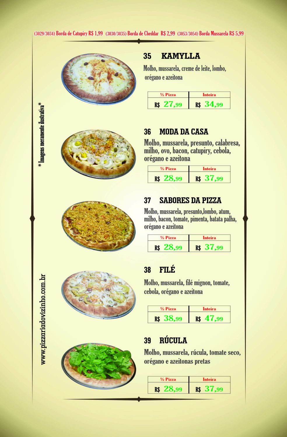 Cardápio - Sabores da Pizza a Pizzaria do Vizinho