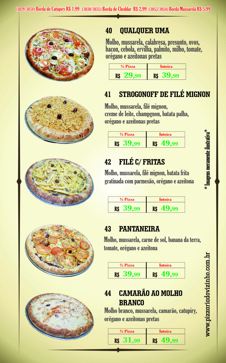 Cardápio - Sabores da Pizza a Pizzaria do Vizinho
